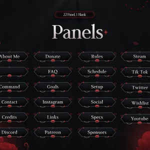 Gothic Rose Animated Stream Overlay Package: Red & Dark (digital File ...
