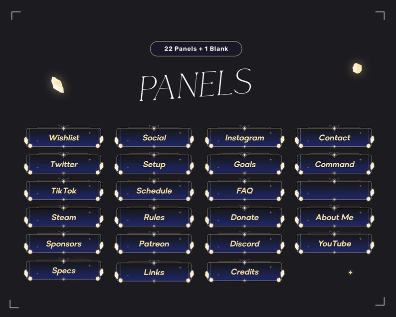 Celestial Star Animated Stream Overlay Package Crystal Star - Etsy