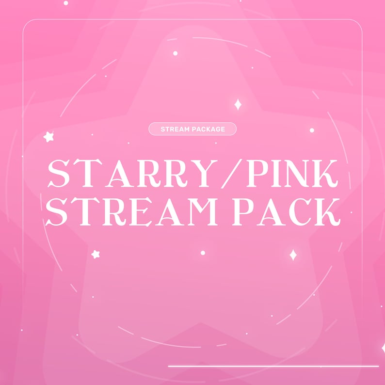 Starry Pink Animated Stream Package Aesthetic Animated Twitch - Etsy