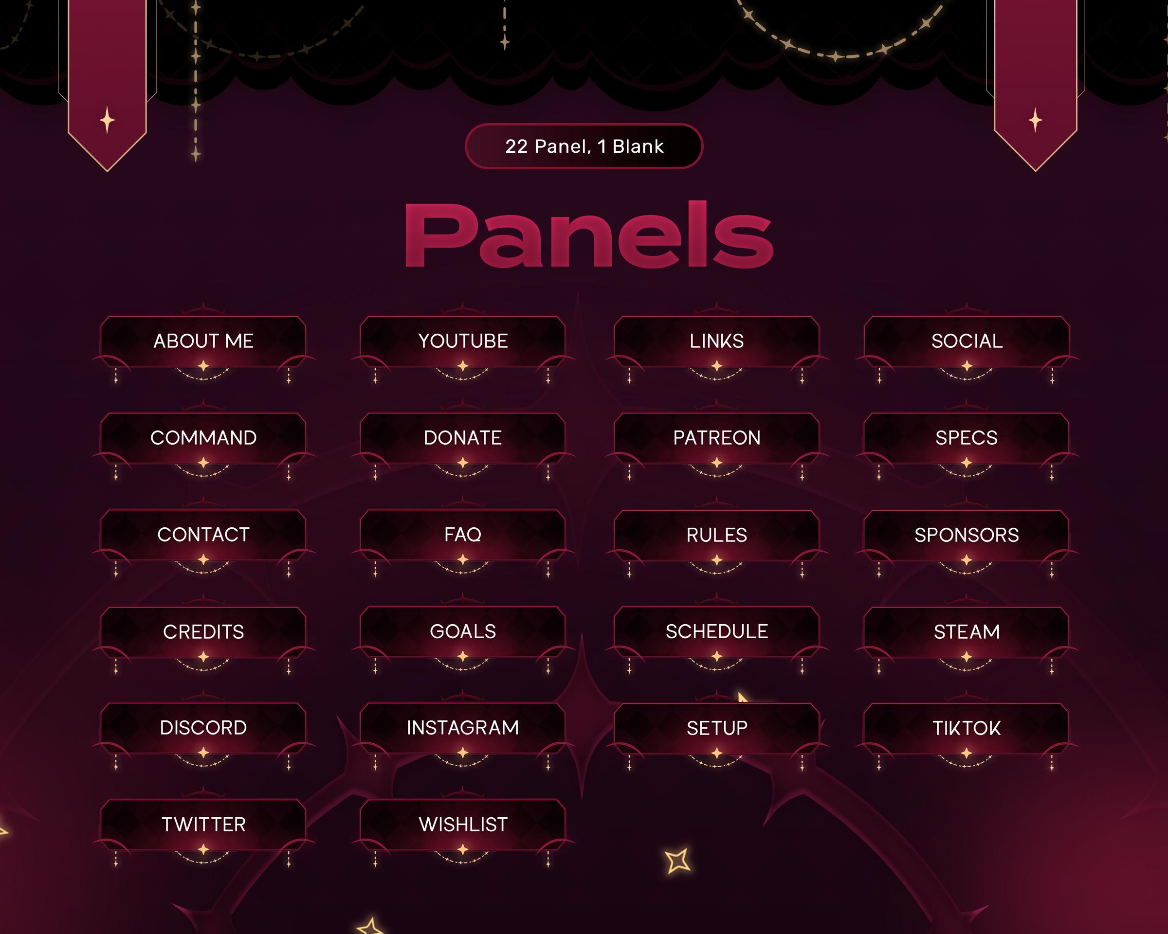 Vampire Crimson Animated Stream Overlay Package, Red, Glow, Twitch ...