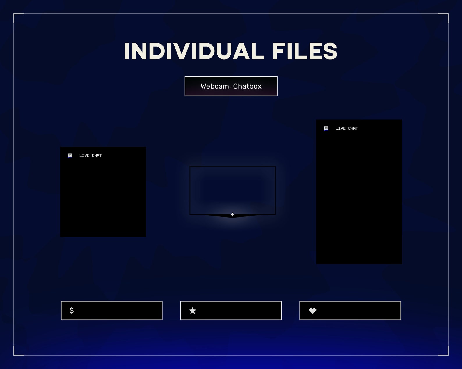 Dark Blue Stream Overlay Package Animated, Minimalist, Gaming, Twitch ...