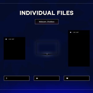 Dark Blue Stream Overlay Package Animated, Minimalist, Gaming, Twitch ...