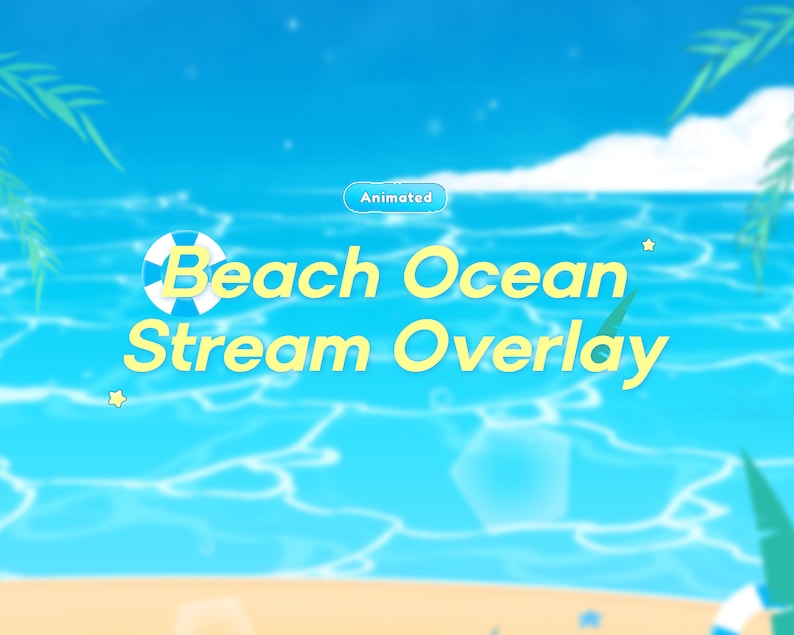 Beach Ocean Animated Stream Overlay Package, Water, Clouds, Blue ...