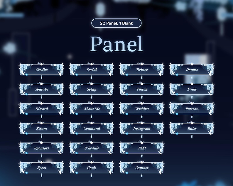 Blue Flower Animated Stream Overlay Package | Twitch Overlay - Etsy