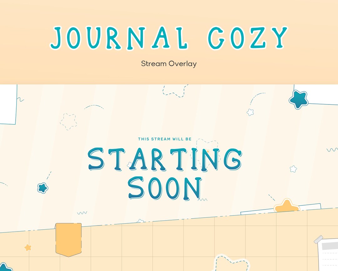 Journal Cozy Animated Stream Overlay Package, Cute, Chatting ...