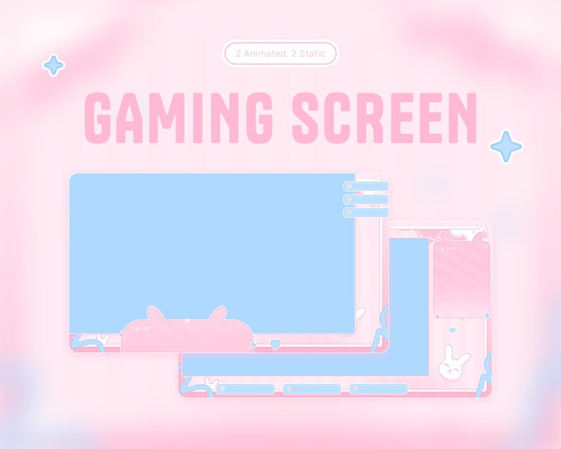 Bunny Pink Animated Twitch Stream Overlay Package (digital Download) - Etsy