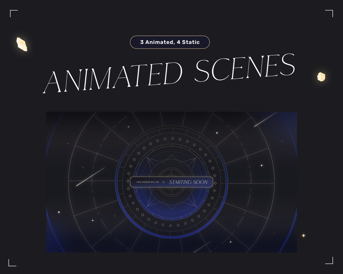 Celestial Star Animated Stream Overlay Package (digital Download) - Etsy