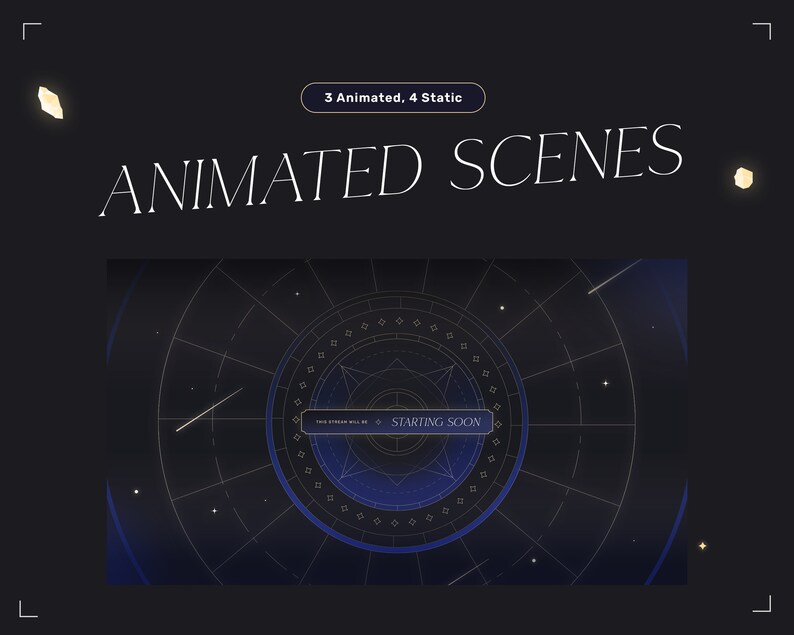 Celestial Star Animated Stream Overlay Package (digital Download) - Etsy