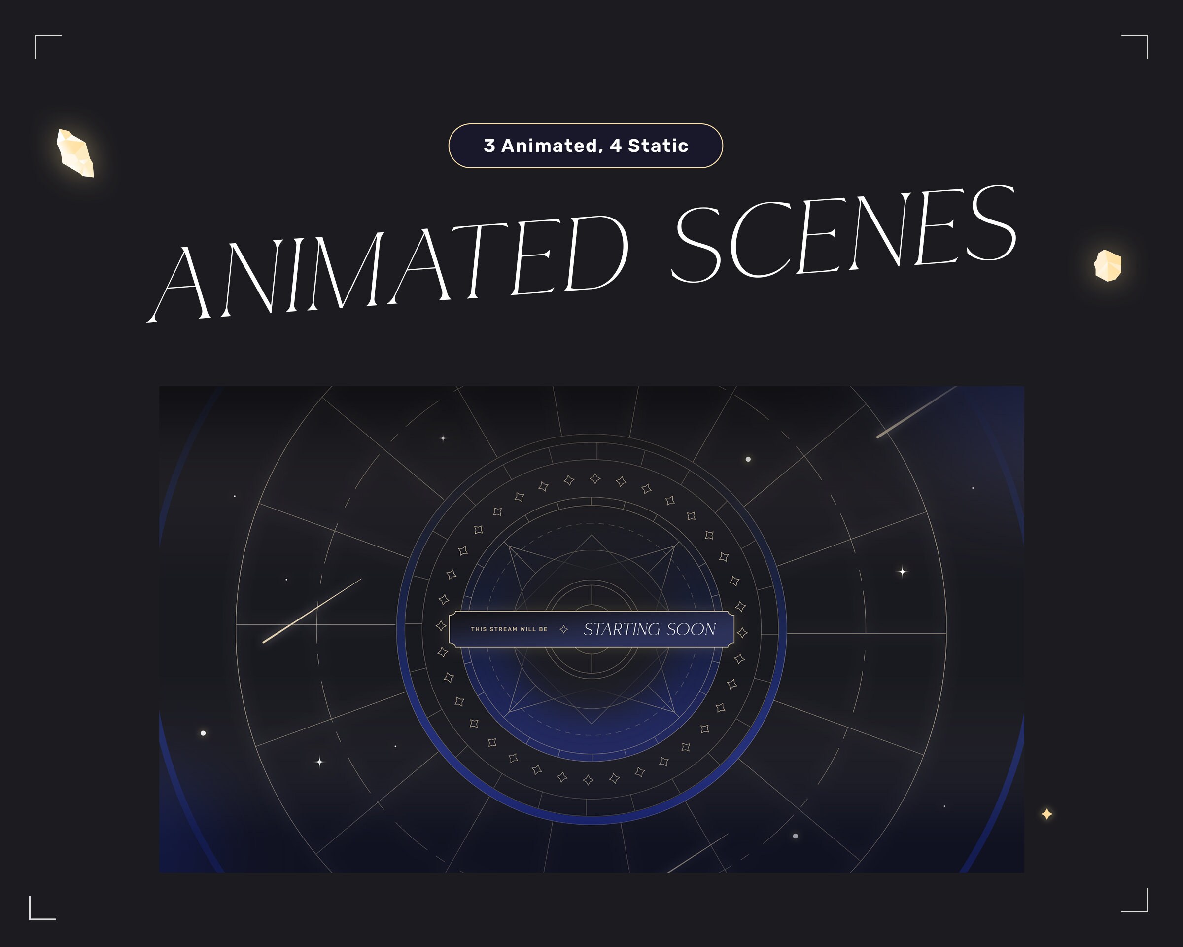 Celestial Star Animated Stream Overlay Package Crystal Star - Etsy ...