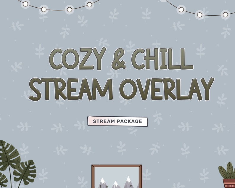 Animated Cozy Chill Stream Overlay Package Twitch, Panels, Alerts, Lofi ...
