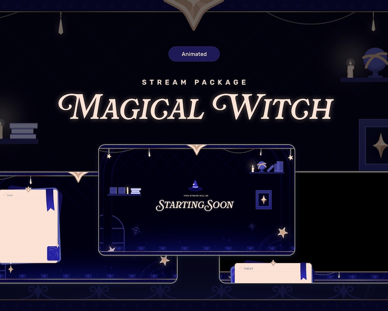 Magical Witch Animated Stream Overlay Package (digital Download) - Etsy