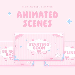 Cat Pink Animated Twitch Stream Overlay Package (digital Download) - Etsy