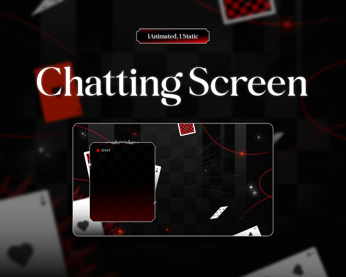 Card Magic Animated Stream Overlay Package, Red, Glow, Twitch, Panels ...