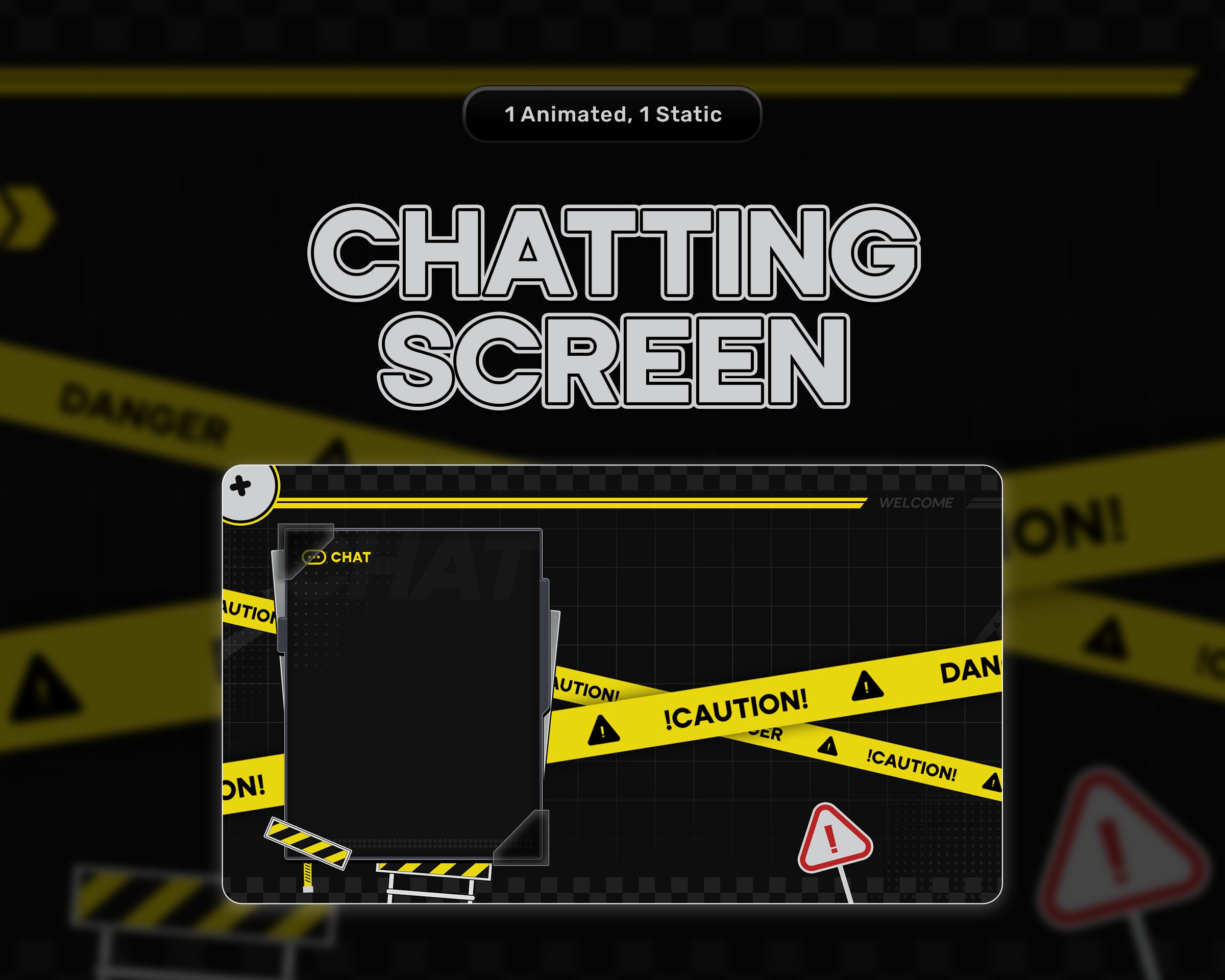 Urban Animated Stream Overlay Package, Yellow, Twitch, Panels ...