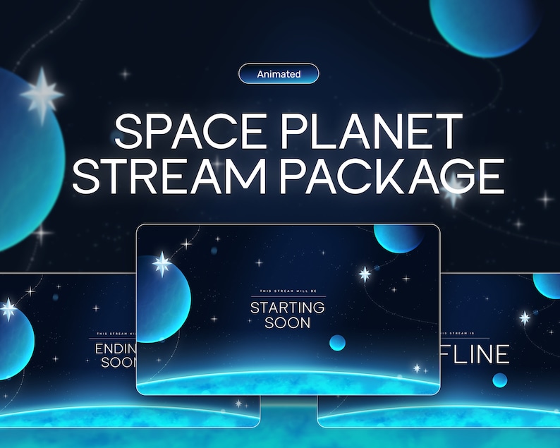 Animated Space Planet Stream Overlay Package (digital Download) - Etsy