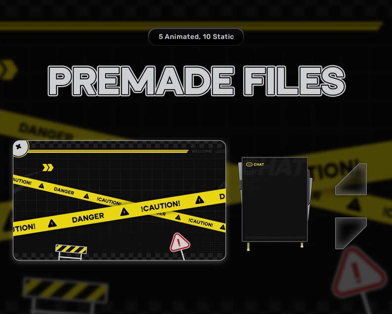 Urban Animated Stream Overlay Package, Yellow, Twitch, Panels ...