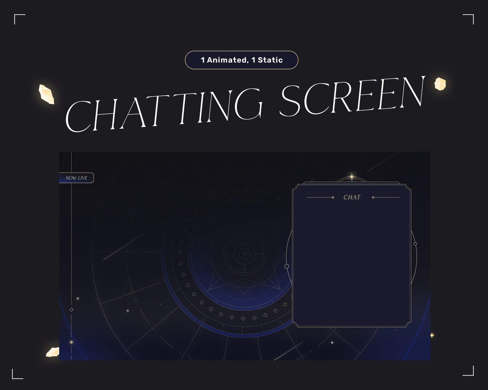 Celestial Star Animated Stream Overlay Package, Crystal, Star, Twitch ...