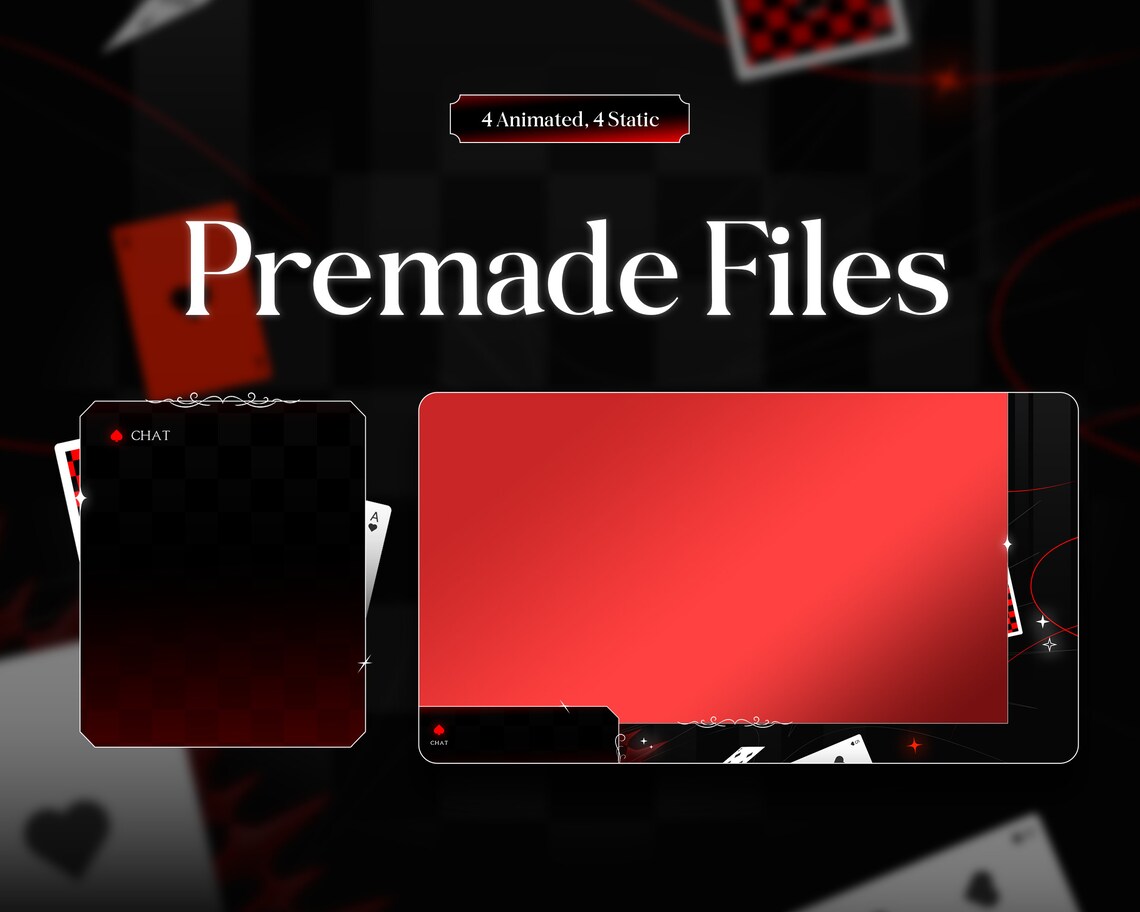 Card Magic Animated Stream Overlay Package, Red, Glow, Twitch, Panels ...