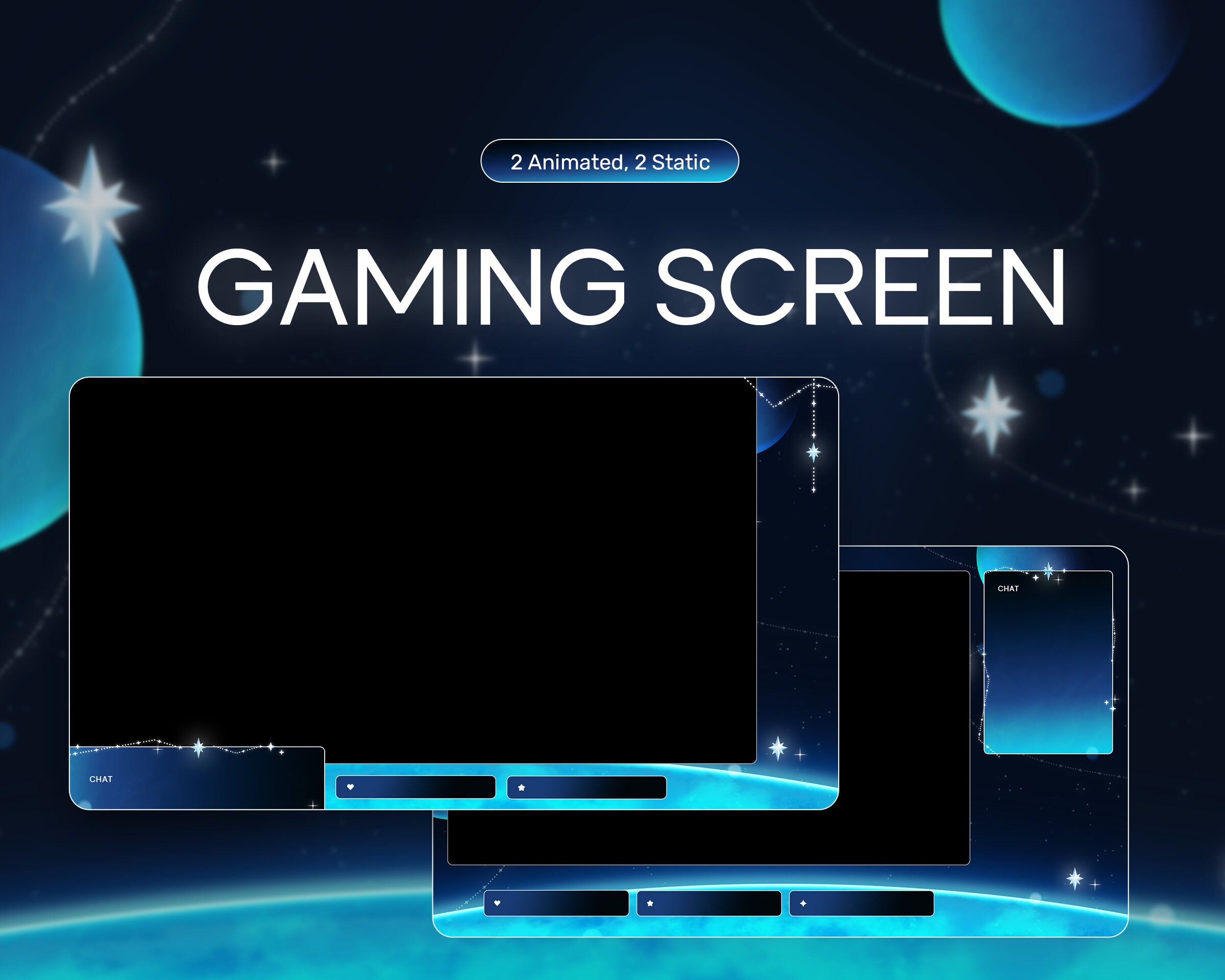 Animated Space Planet Stream Overlay Package (digital Download) - Etsy