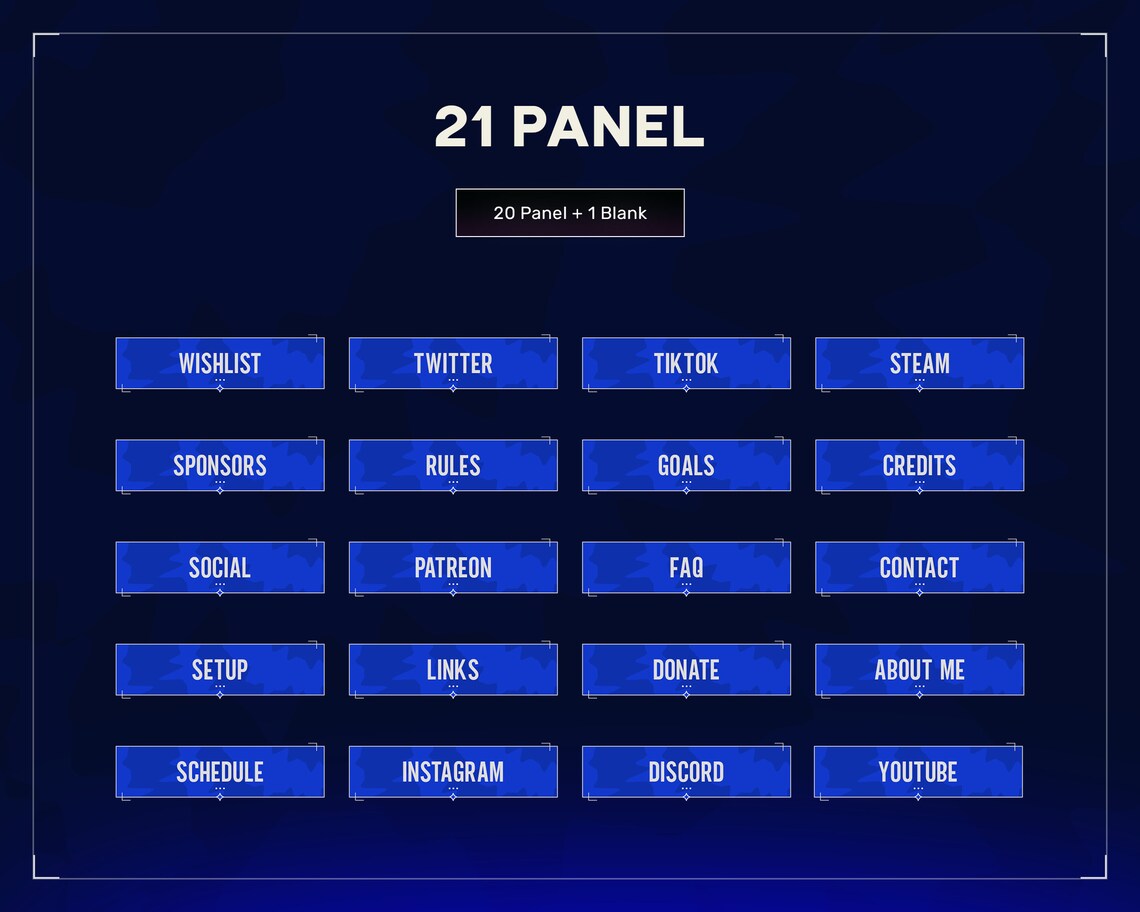 Dark Blue Stream Overlay Package Animated, Minimalist, Gaming, Twitch ...