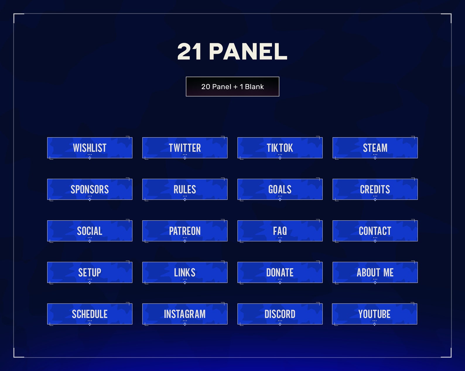 Dark Blue Stream Overlay Package Animated, Minimalist, Gaming, Twitch ...