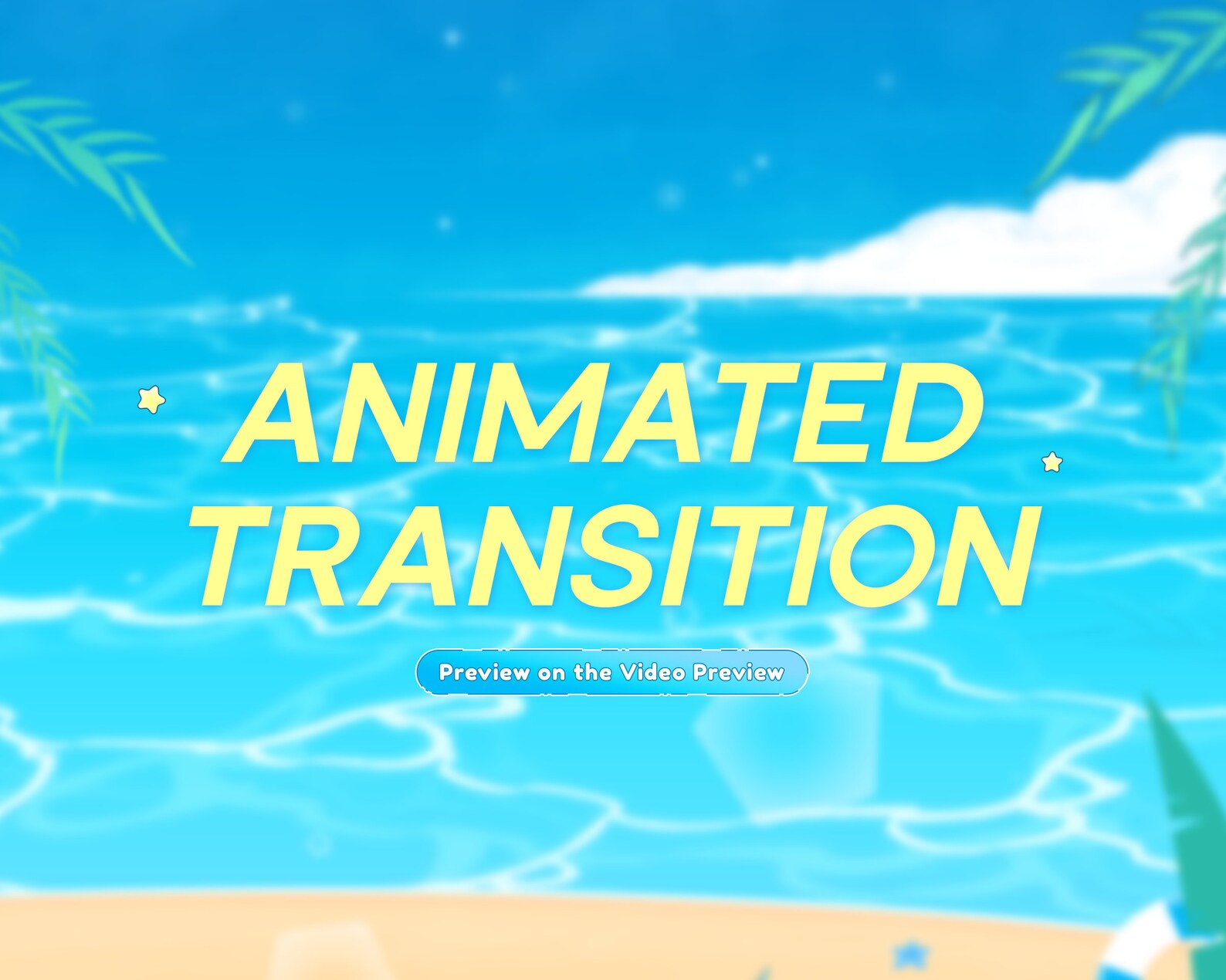 Beach Ocean Animated Stream Overlay Package, Water, Clouds, Blue ...