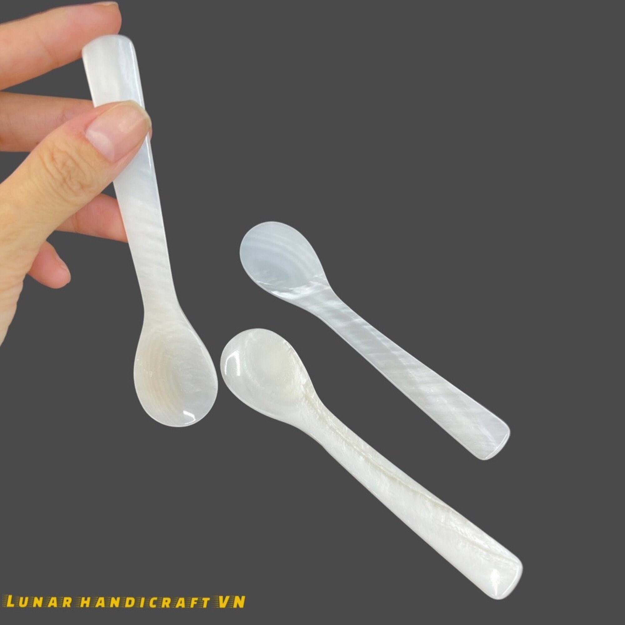 Set of 3 Mother of Pearl Seashell Spoon, Advanced Shaped Spoon ...