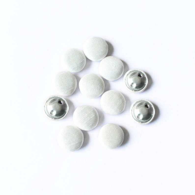 White Fabric Wrapped Button Handmade Round Plain Buttons for Sewing ...