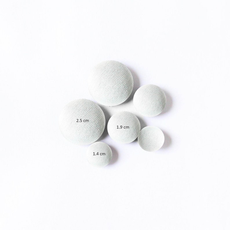 White Fabric Wrapped Button Handmade Round Plain Buttons for Sewing ...