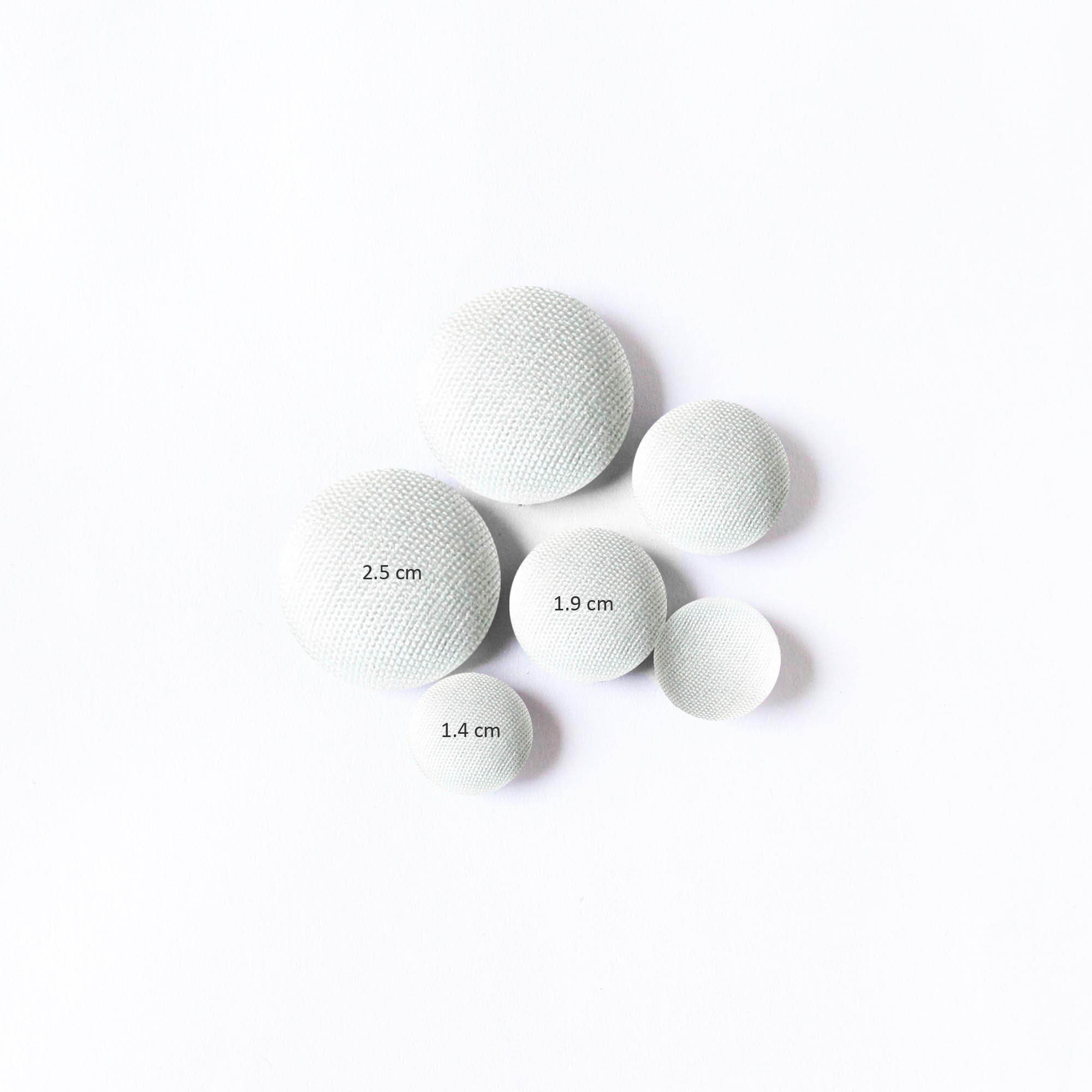 White Fabric Wrapped Button Handmade Round Plain Buttons for Sewing ...