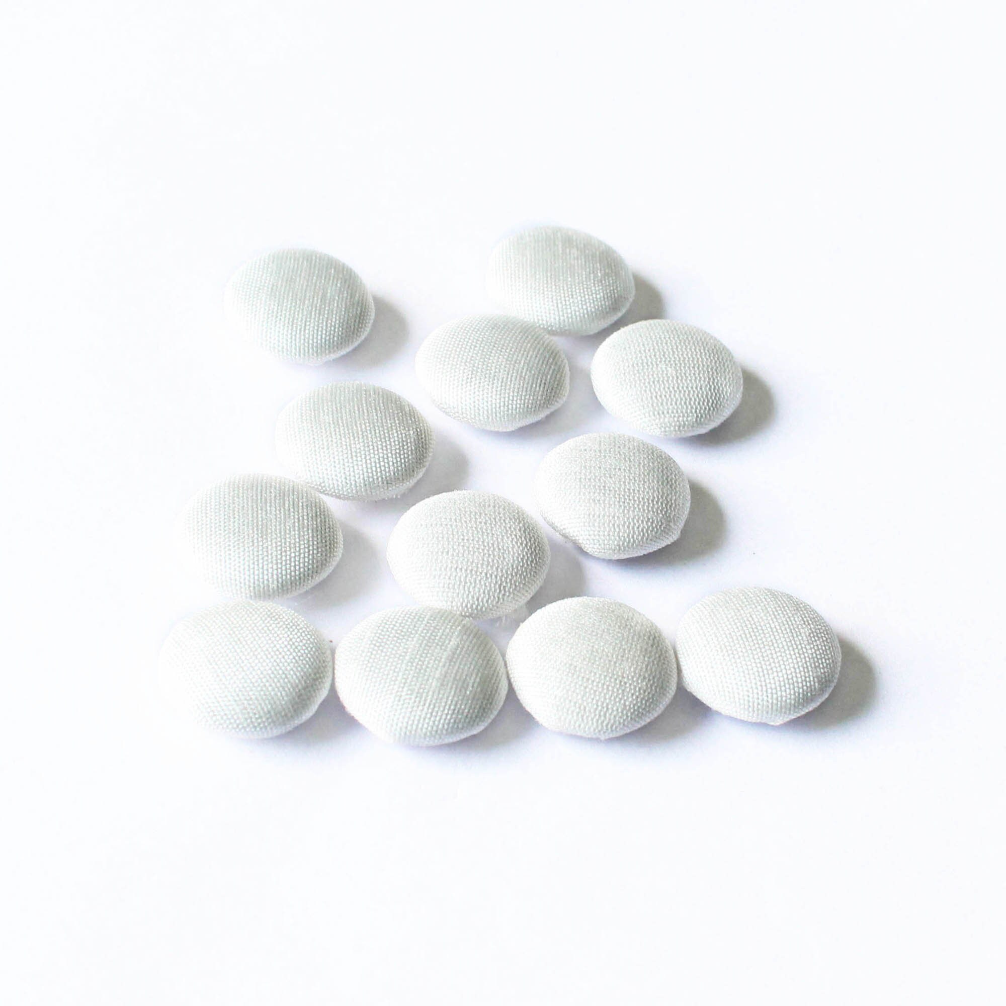 White Fabric Wrapped Button Handmade Round Plain Buttons for Sewing ...