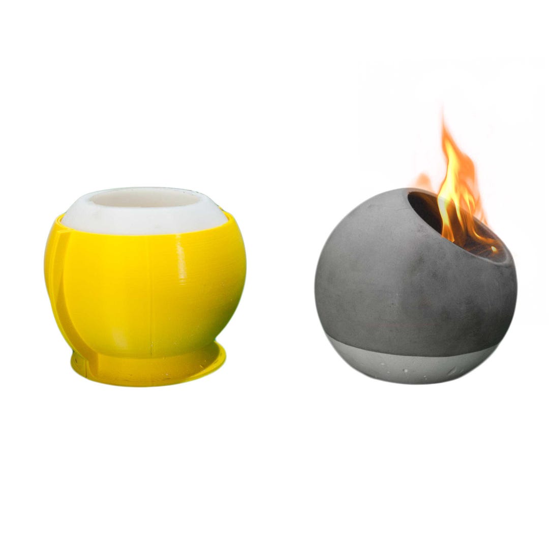 Desktop Concrete Fireplace Mold F2 - Fire Pit Mold - Concrete Fire Pit ...