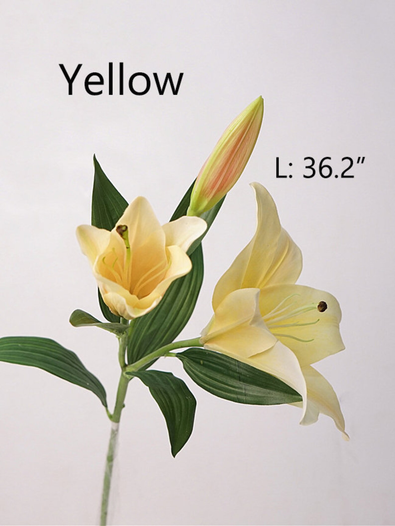 Large Lily Stem With Buds, Real Touch Petals, Artificial Flower, Faux ...