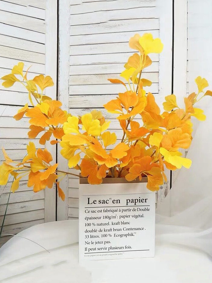 Ginkgo Biloba Leaf Long Stem Fall Foliage Crafts Artificial - Etsy