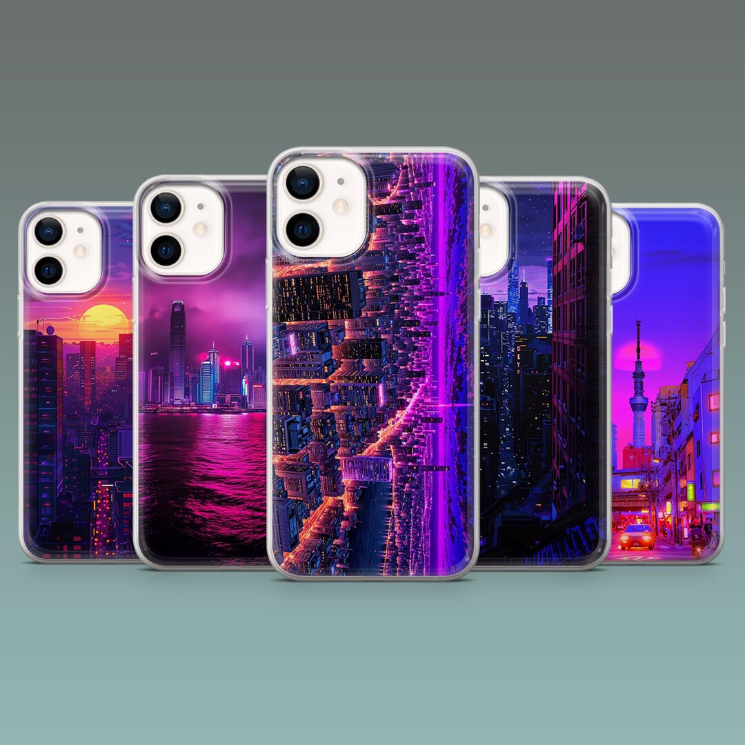 Chill Lo-fi Phone Case Vaporwave City Cover for iPhone 17, 16, 15, 14 ...