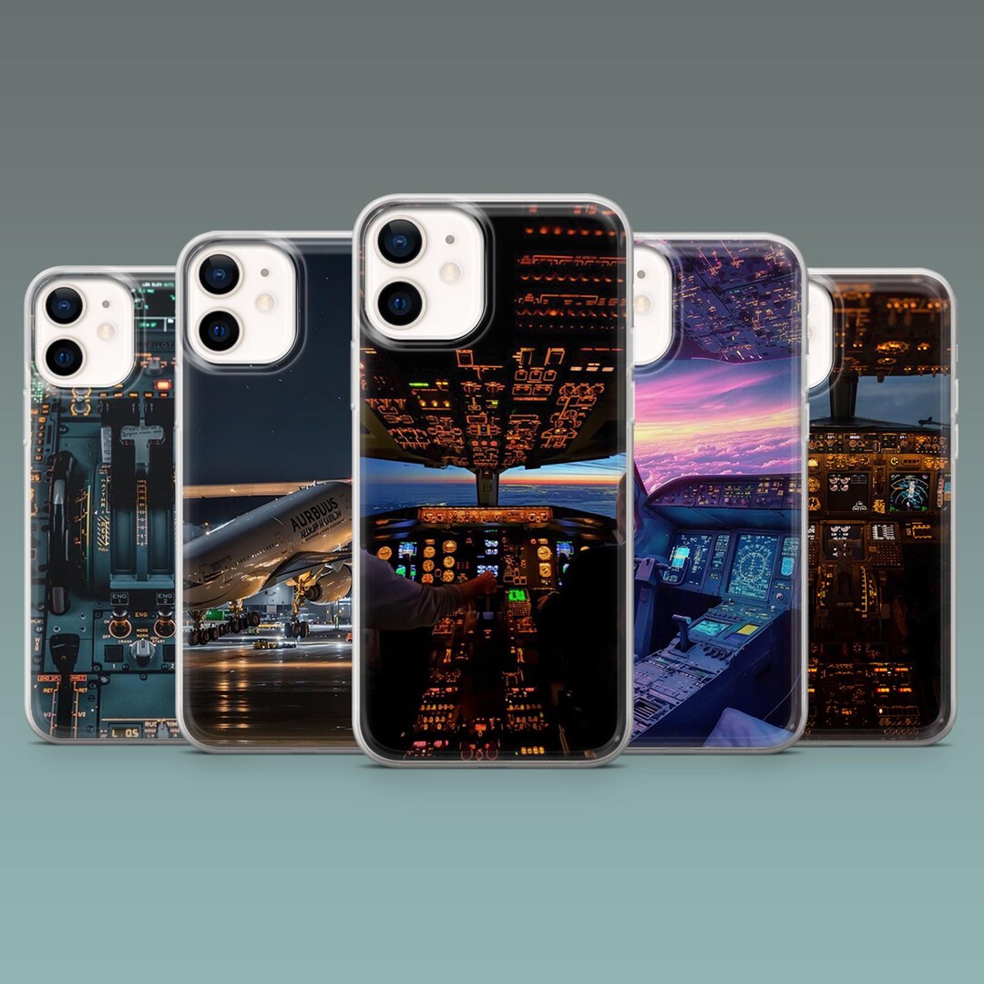 Pilot Phone Case Airplane Cockpit Cover for iPhone 17, 17e, 16e, 15, 14 ...