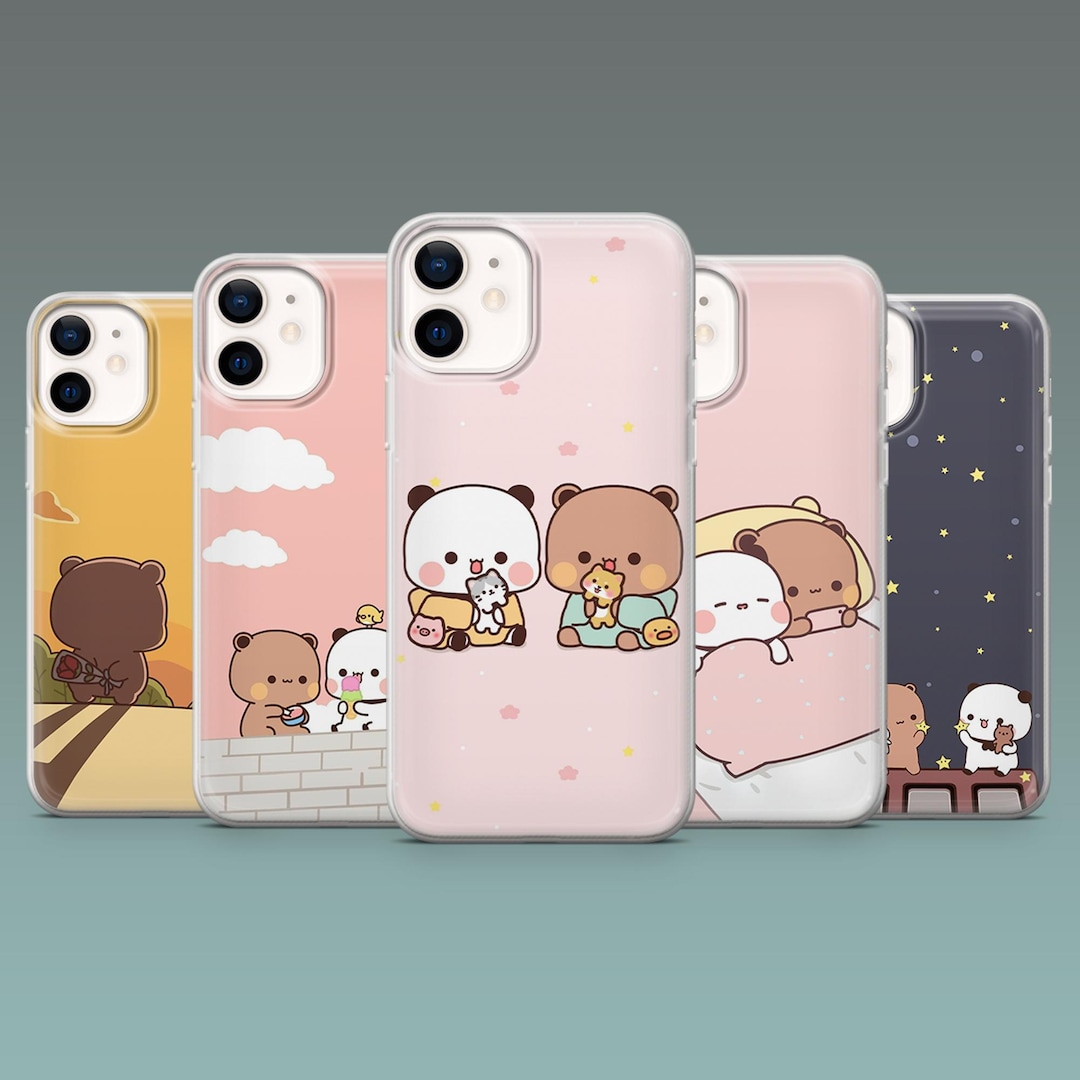 Bubu and Dudu Phone Case Kawaii Bear and Panda Cover for iPhone 16, 15 ...
