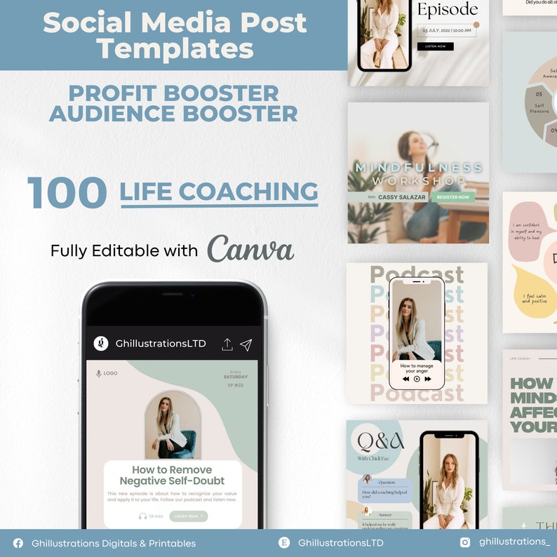 Life Coach Instagram Post Templates Coaching Template Mental - Etsy