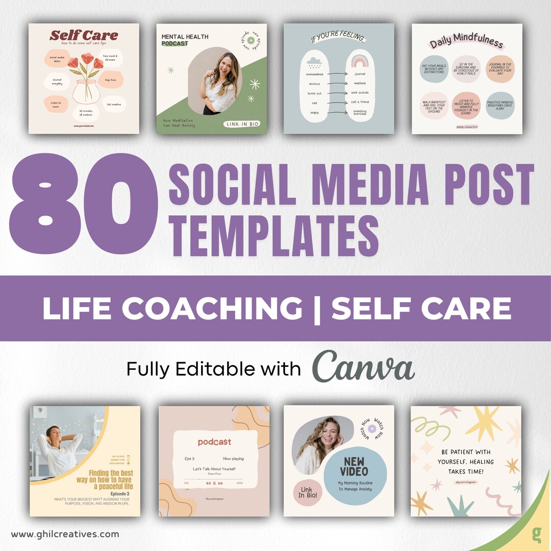 Self Care Post Template Instagram Post Self Love Mental - Etsy