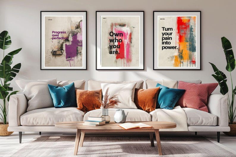 Motivational Art Teal Quote Poster, Modern Graffiti Wall Art ...