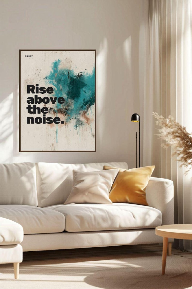 Motivational Art Teal Quote Poster, Modern Graffiti Wall Art ...