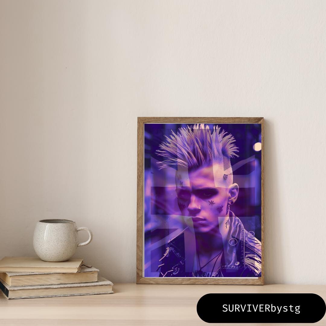 Punk Rock Wall Art | Union Jack Portrait Poster | British Punk ...