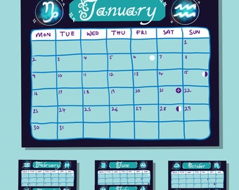Star Sign Open Printable Calendar / Open Zodiac Printable Calendar ...