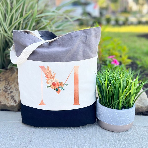 Initial Tote Bag - Etsy