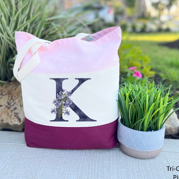 Initial Tote Bag - Etsy