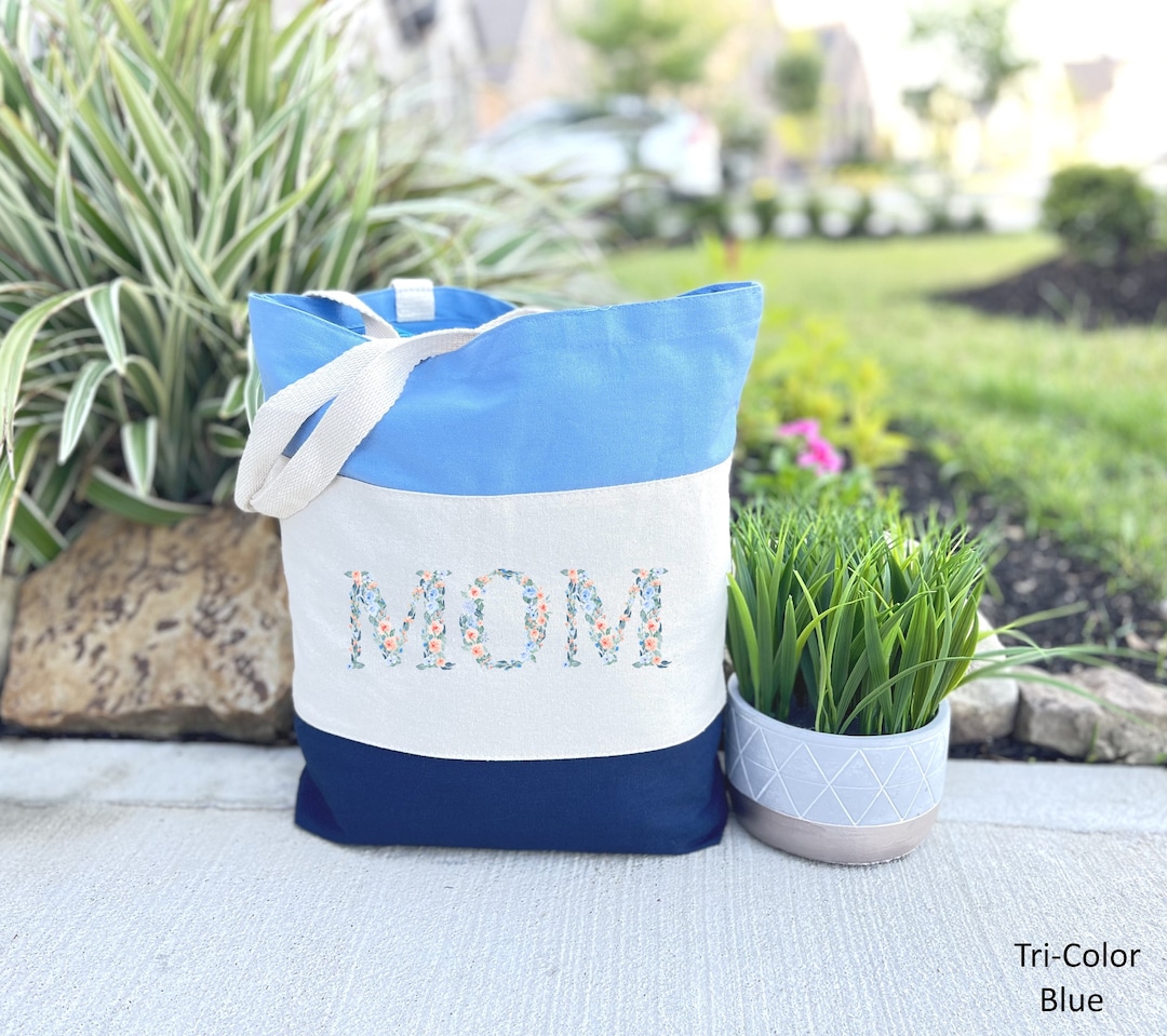 Mom Floral Tote Bag, New Mom Tote Bag, Mommy Gift Bag, Mother's Day ...