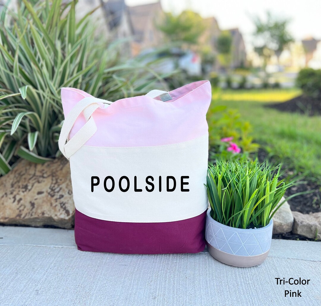 Poolside Tote Bag, Pool Tote Bag, Summer Canvas Bag, Beach Tote Bag ...