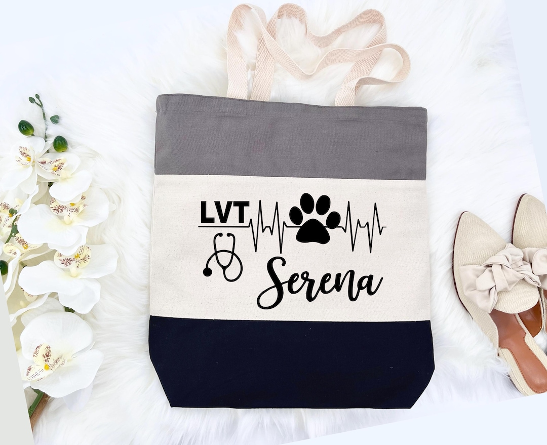 Custom Licensed Veterinary Technician Tote Bag, LVT Tote Bag ...
