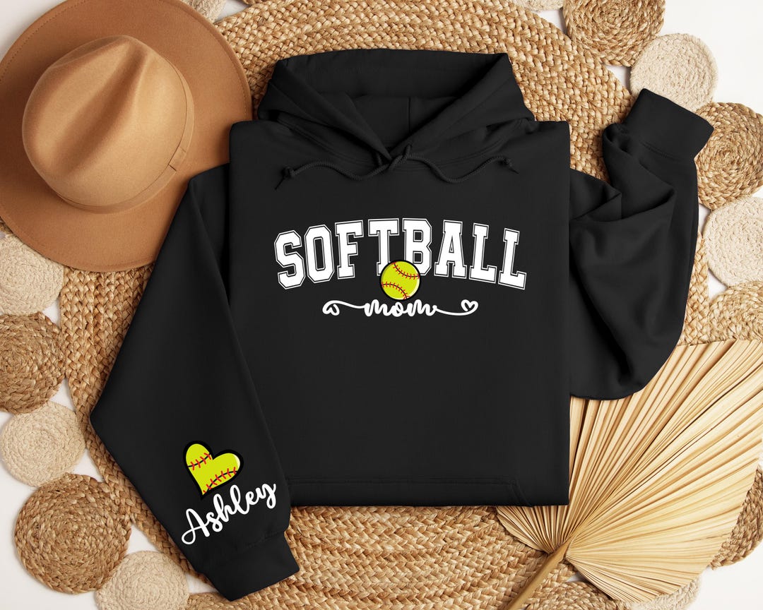 Personalized Softball Mom Hoodie, Softball Mom Sweatshirt, Softball ...