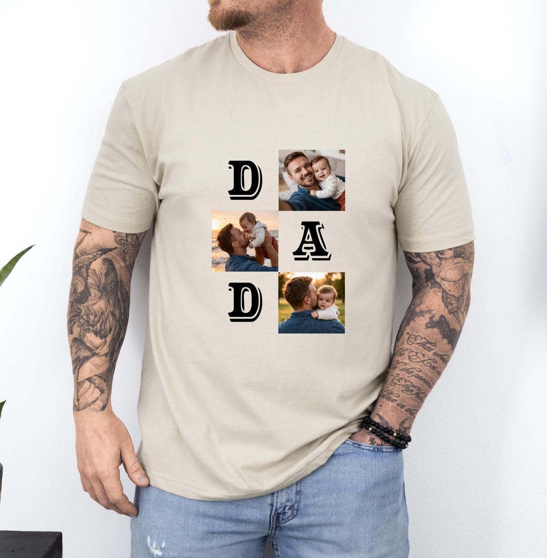 Custom Daddy Photo Collage Shirt Gift From Daughter Son, Personalized ...